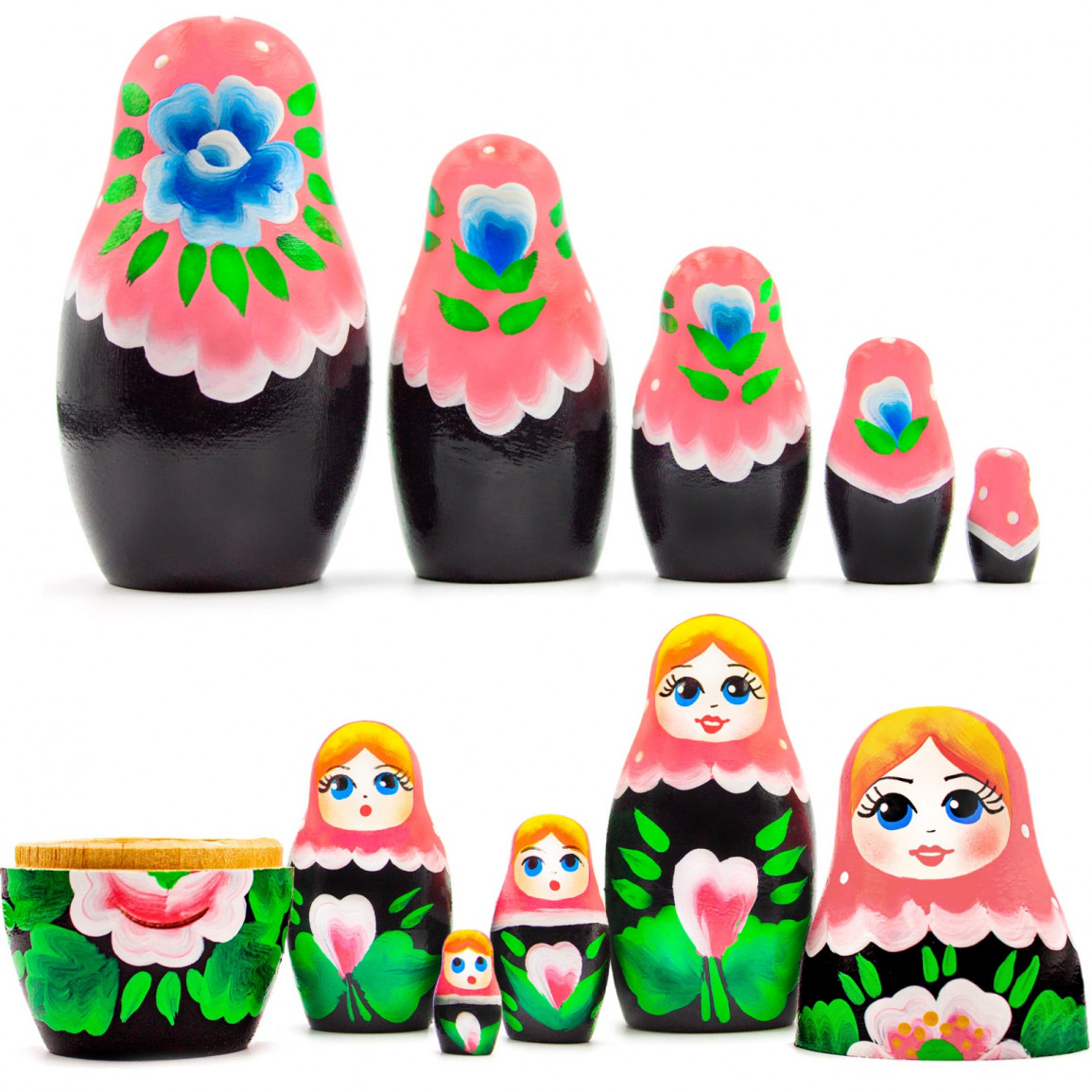 Traditional Russian Matryoshka Dolls Set – 5 Handcrafted Wooden Dolls ...