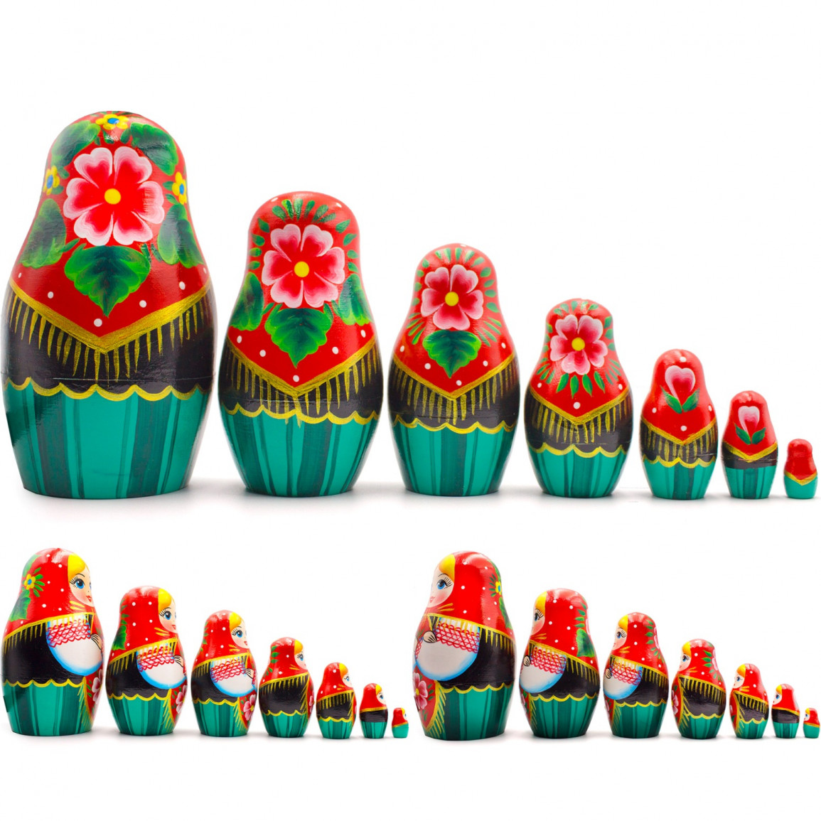 Matryoshka in Belarusian Traditional Costume, Unique Gift, Set of 7 pcs ...