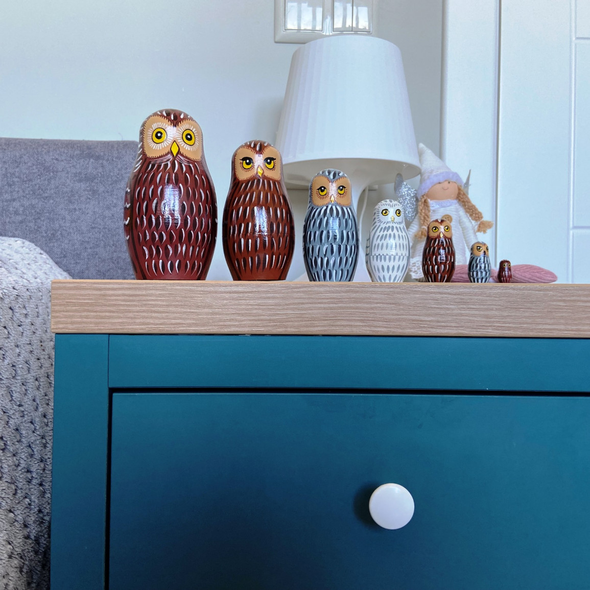 Owl Nesting Dolls Handmade Set of 7 – Hand-Painted Wooden Figurines by ...